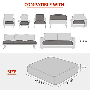 YISUN Waterproof Couch Cushion Covers, Stretch Individual Sofa Seat Cover for Cushion Couch, Replacement Cushion Slipcovers for Chair Loveseat Sofa Cushion Outdoor Patio Furniture Protector