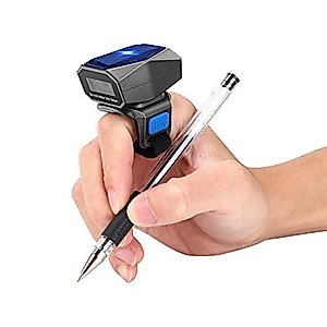 Upgraded Eyoyo 2D Ring Barcode Scanner Bluetooth, USB Wired & 2.4G Wireless & Bluetooth Mini Wearable Bar code Scanner, 1D 2D QR Image Barcode Reader PDF417 Data Matrix for iPhone, Andriod, Tablet, PC