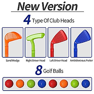 Bennol Toddler Golf Set Toys for Kids, Upgraded Kids Golf Cart Toys Sets with 4 Golf Sticks, 8 Balls and 1 Mat, Indoor & Outdoor Golf Toys for 3 4 5 6 Year Old Boys Girls Toddlers