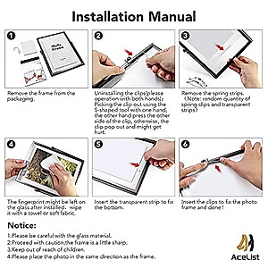 ZONYEO Set of 3 Glass Picture Frame, Collection Simple Metal Floating Frame with Glass Cover Includes 4x4, 4X 6, 5x7