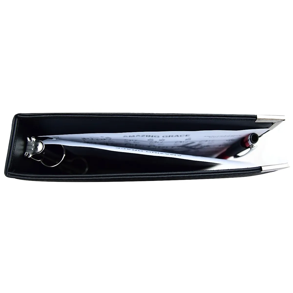 MSP Large Music Sheet Piano Folder 10" x 13.5" with Handle and 3 Rings Binder Large (220-Black) (Music Folder with Handle & Strap)