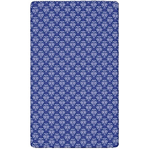 Royal Blue Themed Fitted Crib Sheet,Standard Crib Mattress Fitted Sheet Ultra Soft Material-Baby Sheet for Boys Girls,28“ x52“,Royal Blue and White
