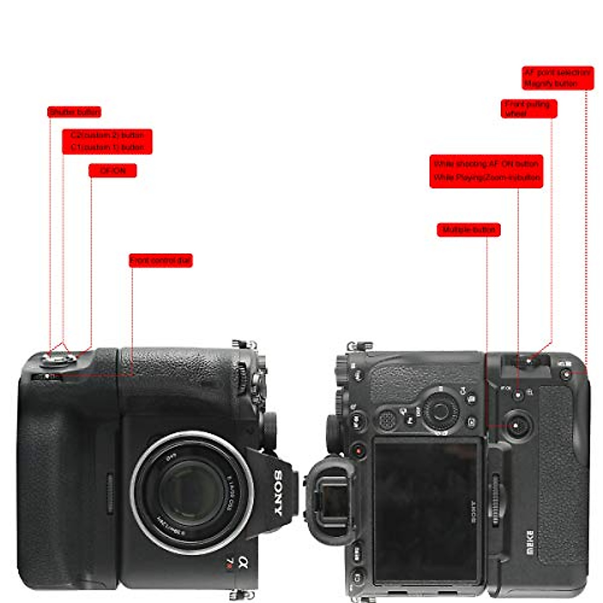 Meike MK-A7R IV Professional Vertical Battery Grip Compatible with Sony A7IV A7RIV A9II