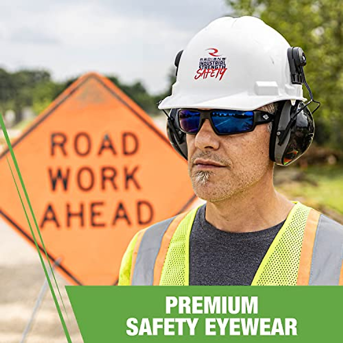 Cumulus Blue Mirror Lens and Matte Black Frame Safety Glasses