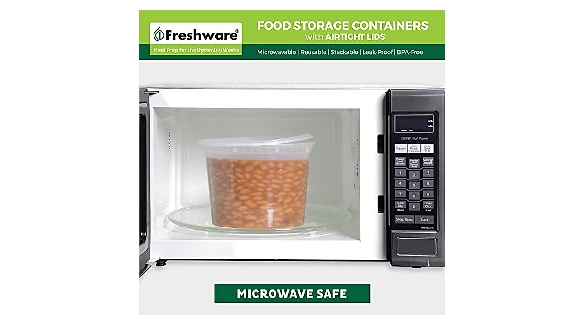 Freshware 12 Pack 48 oz Food Storage Containers