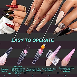 HungGato 120Pcs Dual Nail Forms Matte Stiletto French Extension Poly Nail Gel Nail Molds for Acrylic UV Nails 12 Sizes for Solid Nail Gel Glue Nail Art Design Salon&DIY
