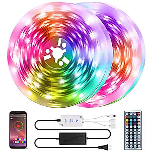 QZYL 50 Feet Led Strip Lights Home,Led Lights for Bedroom,Music Sync Color Changing Flexible Timing Rope Lights,44 Key Remote App Control RGB Tape Light DIY Colors Luces for Bedroom Party Decoration