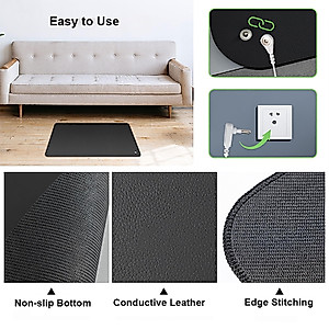 BSKJMMP Grounding Pads for Feet 24'' x 35" Grounding Mat Earth Connected Therapy Mat for Working Relaxing Earth Grounding Sheet for Bed Desk