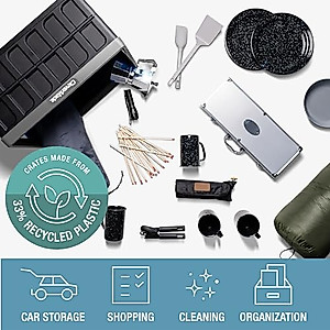 CleverMade Collapsible Storage Bin (No Lid), Ocean, 3PK - 46L (12 Gal) Folding Plastic Stackable Utility Crates, Holds 75lbs Per Bin - Solid Wall CleverCrates for Organizing, Storage, Moving