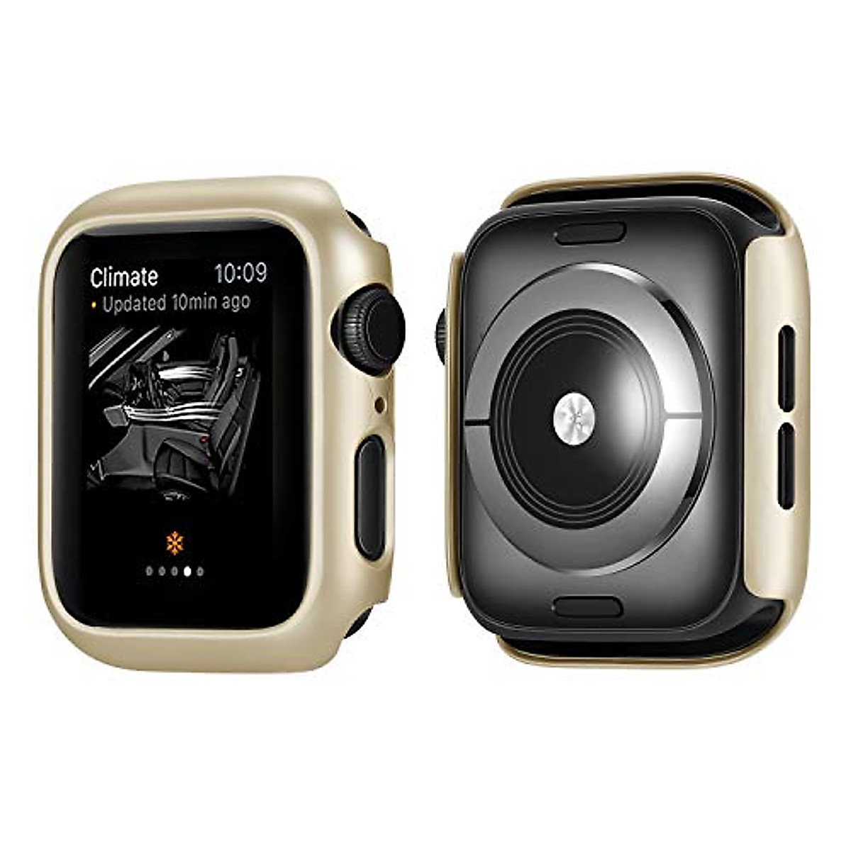 Leotop Compatible with Apple Watch Series 6 5 4 SE Case 44mm 40mm, Super Thin Bumper Protector PC Hard Cover Lightweight Slim Shockproof Accessories Matte Frame Compatible iWatch (Gold, 40mm)