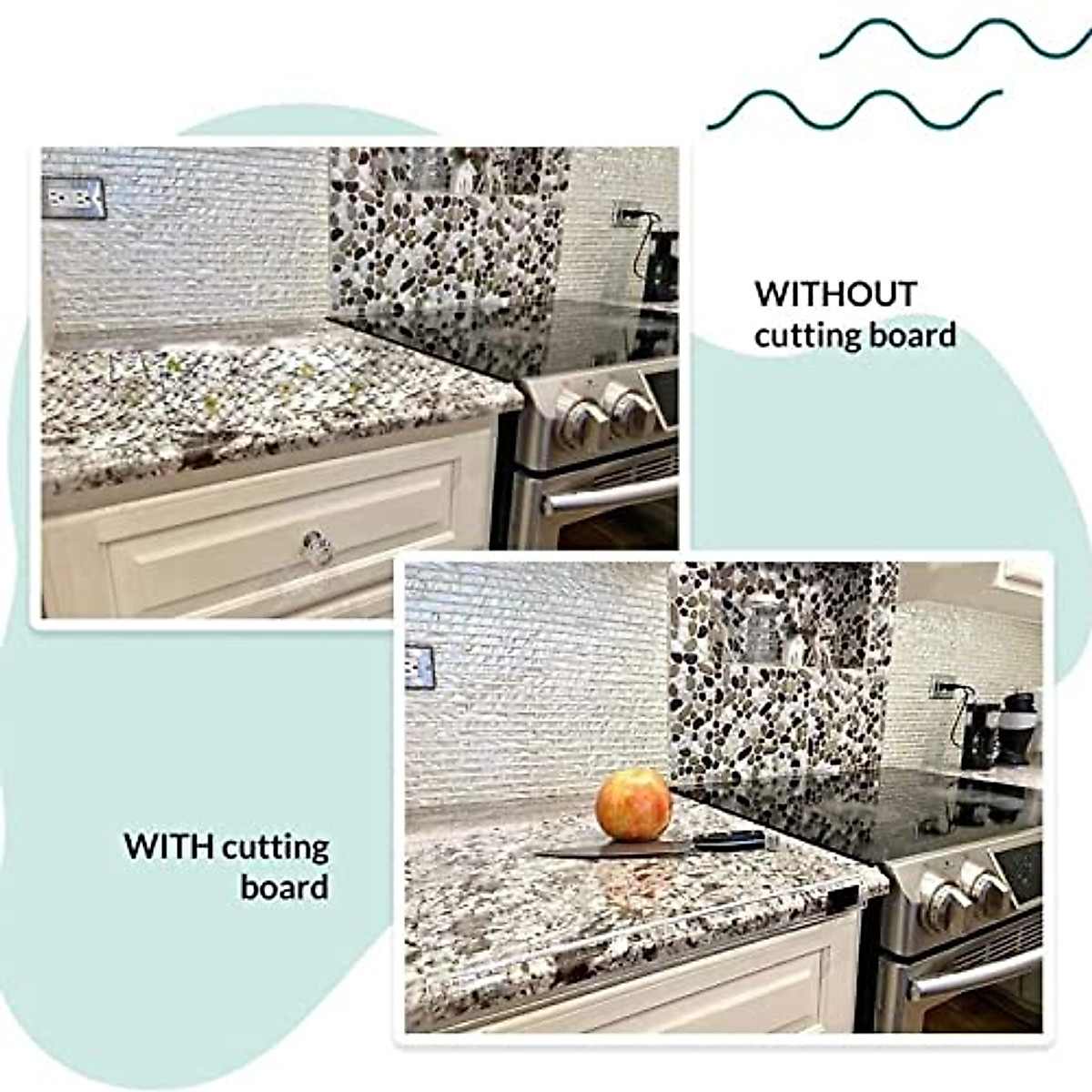 Acrylic Cutting Boards For Kitchen Counter, Clear Cutting Board With Lip For Countertop, 18 X 16 Inch Non Slip Acrylic Chopping Board For Counter Protector