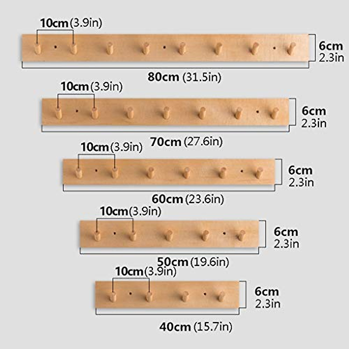 luckxuan Wall Hooks Coat Hooks Wall Mounted Coat Rack Wood European Style Hanger Heavy Duty Wall-Mounted Rack and Coat Hook Doorway Wall Coat Hook Heavy Duty Coat Hook (Size : A-7hooks)