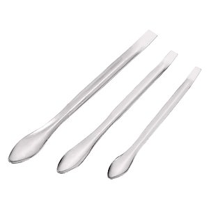 uxcell Micro Scoop Stainless Steel Reagent Sampling Lab Spoon Spatulas for Laboratory 105/125/140mm 3in1 3Pcs