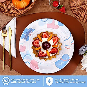 Tyzarglef 150 Count Paper Plates 9 inch Bulk Printed Disposable Dinner Plates Heavy Duty Soak-proof for Everyday Use and All Occasions