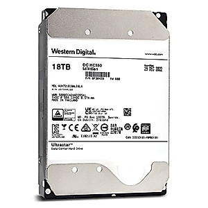 WD Ultrastar DC HC550 18TB 7200RPM 3.5" SATA Hard Drive WUH721818ALE6L4 (Renewed)