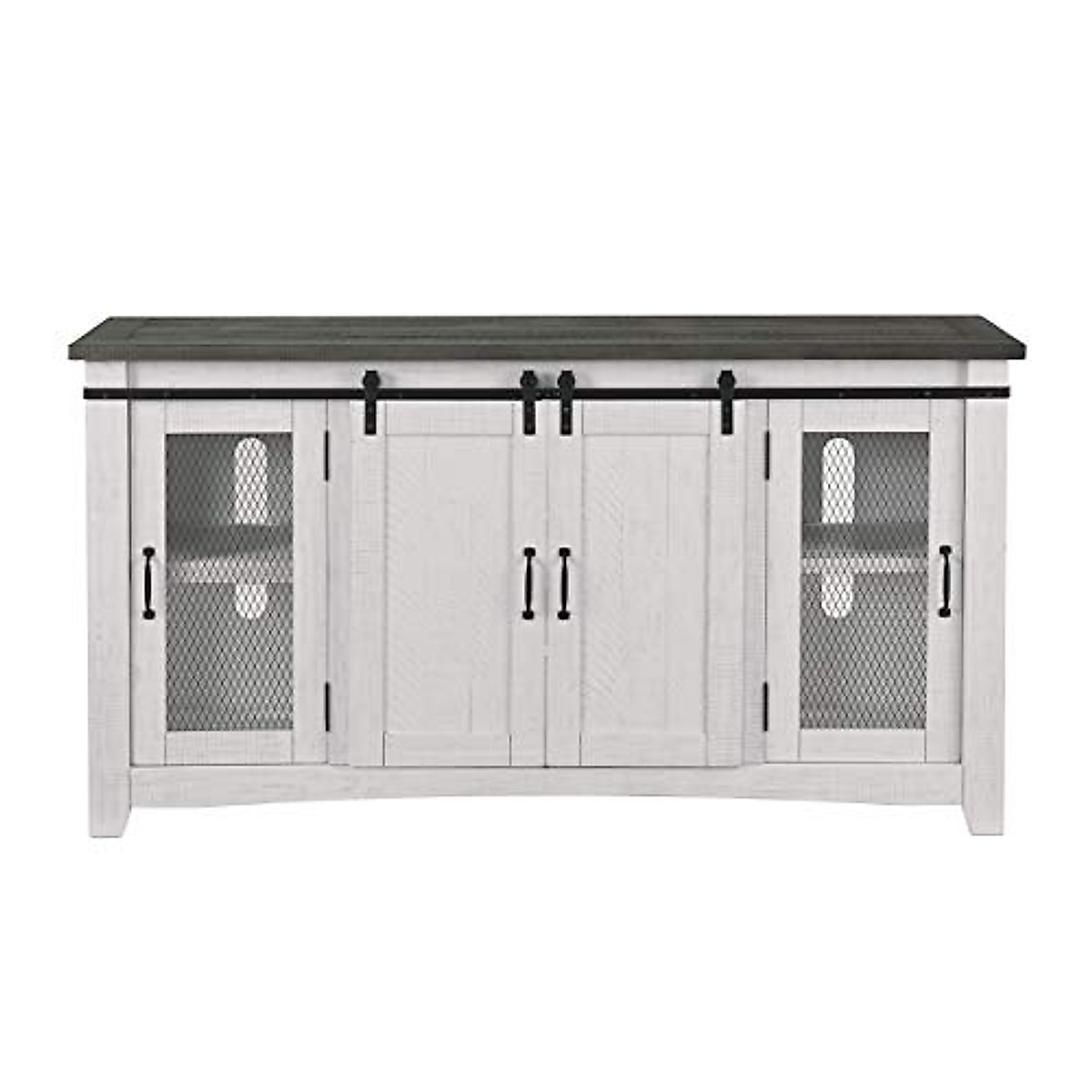 Martin Svensson Home Hampton TV Stand, White Stain with Grey Stain Top