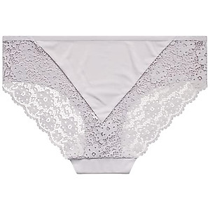 Jessica Simpson Women's Underwear - Microfiber Hipster Briefs (5 Pack), Size Large, Gardenia/Pearl Blush/Rain/Black