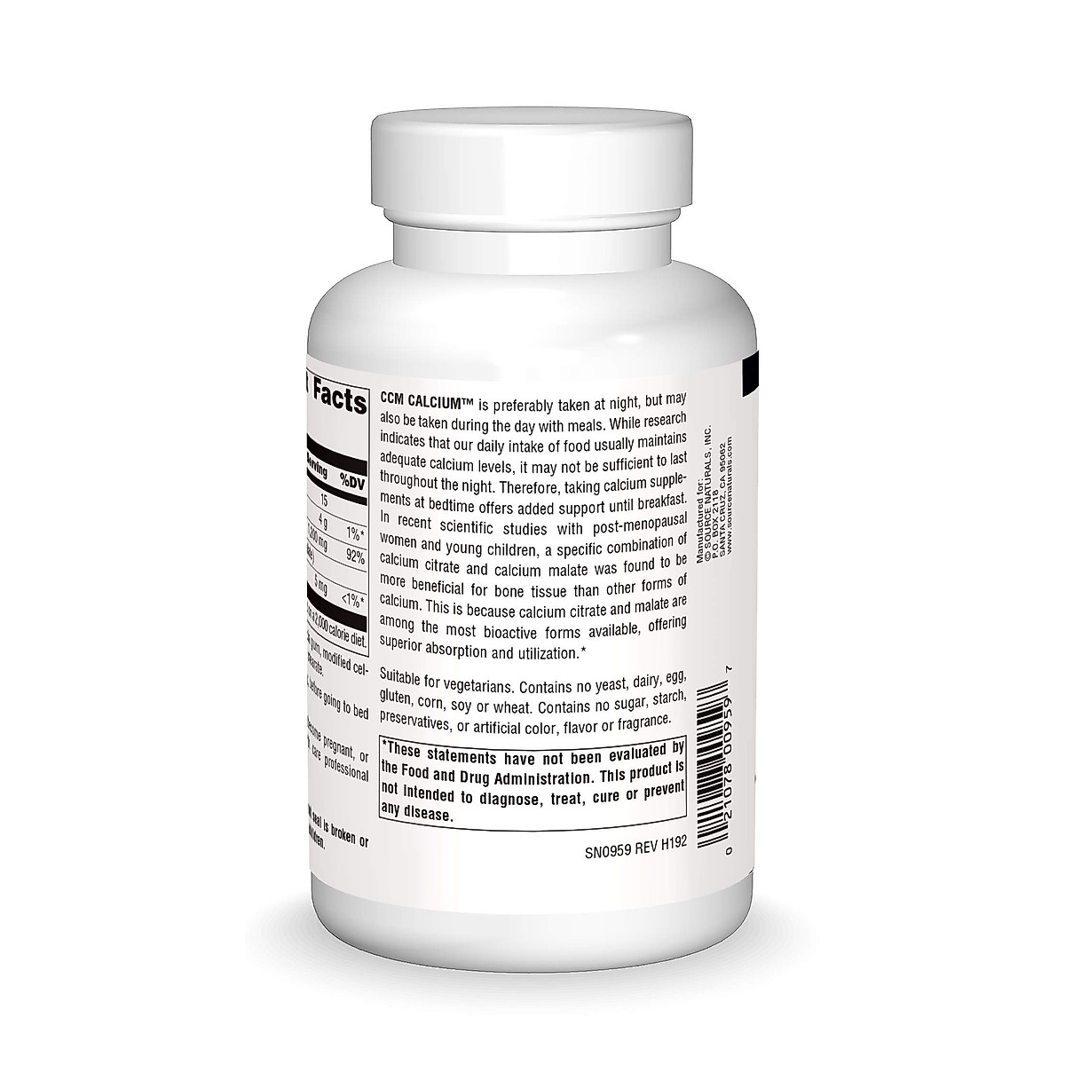 Source Naturals Citrate Malate Calcium Calcium, 120 CT