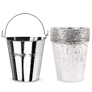QuliMetal Drip Grease Bucket Can and 15-Pack Disposable Foil Liners Replaces HDW152 for Traeger & Pit Boss, Z Grill BBQ Grills, Rec Tec Pellet Grill Large Drip Bucket, Silver