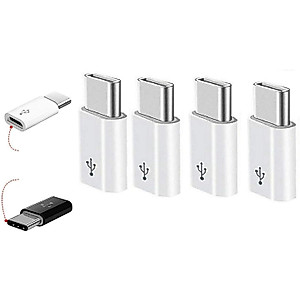 Micro USB to USB C Adapter, USB Type C Adapter Convert Connector with Resistor, Fast Charging for Samsung Galaxy S10 S9 S8 Plus Note 9 8, MacBook, LG V30 G5 G6, Moto Z2 Play (White)