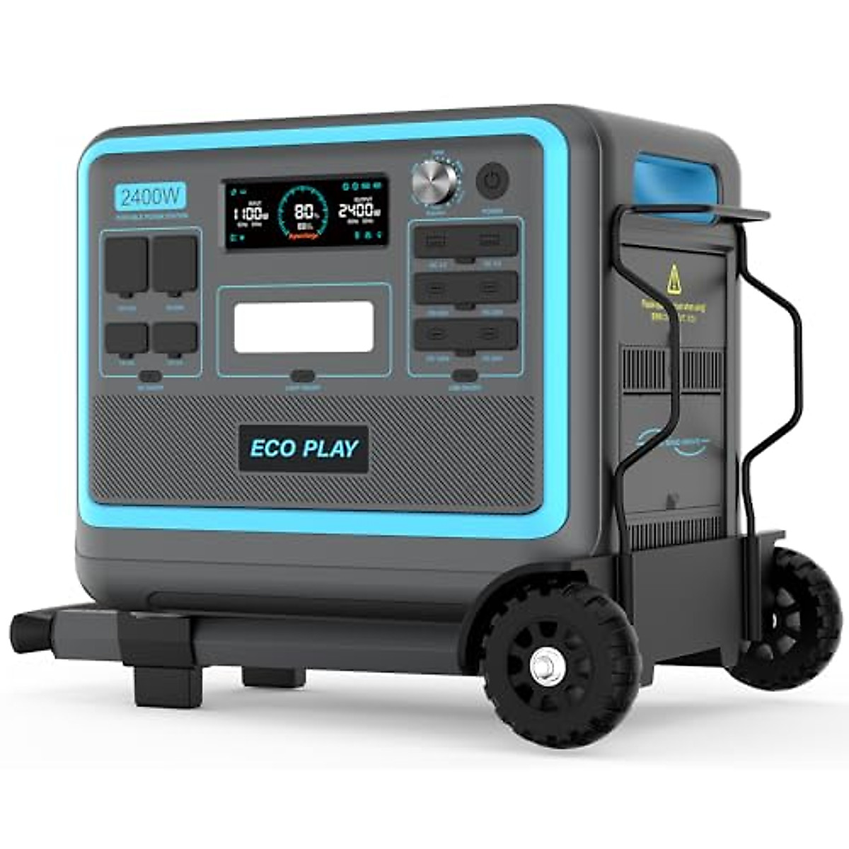 2400W Portable Power Station, 2048Wh LiFePO4 Battery Backup, 1.8H Fast Charging,16 Outputs, Variable Input Power, 4000+ Cycle Life, LED Light, Outdoor Generator for Camping, RV, Home, Emergency