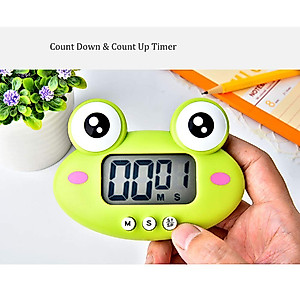 Digital Kitchen Timer,Cute Frog Count Down & Up Timer,LCD Display & Magnetic Backing for Study Teaching Games