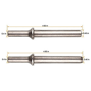 Heavy Duty 2pcs Rivet Set, Abuff Pneumatic Air Rivet Hammer Set for Shank 0.401 Chisel/Air Hammer Rivet Bits