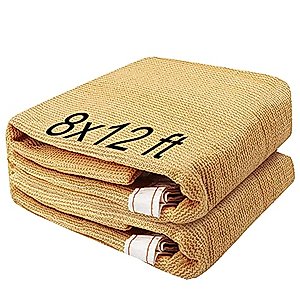 90% Sun Shade Sail with Grommets - 8x12 Ft Shade Cloth Tape Edge, Shade Fabric Sun Block for Patio, Garden, Backyard