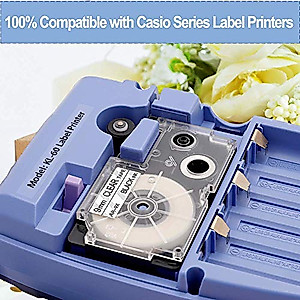 Aonomi XR-9X2S XR-9X Label Tape Replacement for Casio 3/8" 9mm Black on Clear Labeling Tape for Casio KL-120 KL-60 KL60SR KL100 KL750 KL780 KL7000 KL7200 Label Maker, 3-Pack