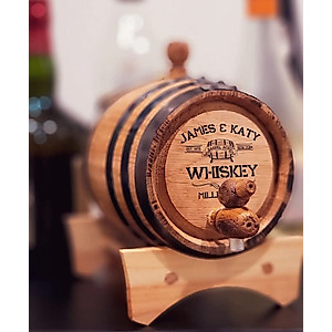 Personalized American Oak Barrel - Fully Customizable | Age your own beverage | Spirit Aging Barrel | Age you Wine, Whiskey, Beer, Tequila, Bourbon, Rum and more (1 Liter)