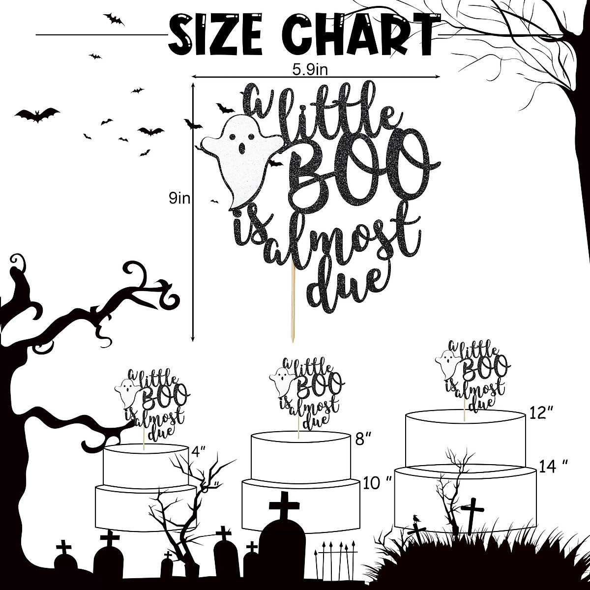 Halloween Baby Shower Decorations - Our Little Boo is Almost Due Cake Topper, October Baby Shower Decor, Fall Baby Shower Banner, Autumn Baby Shower (a little boo is almost due CT)