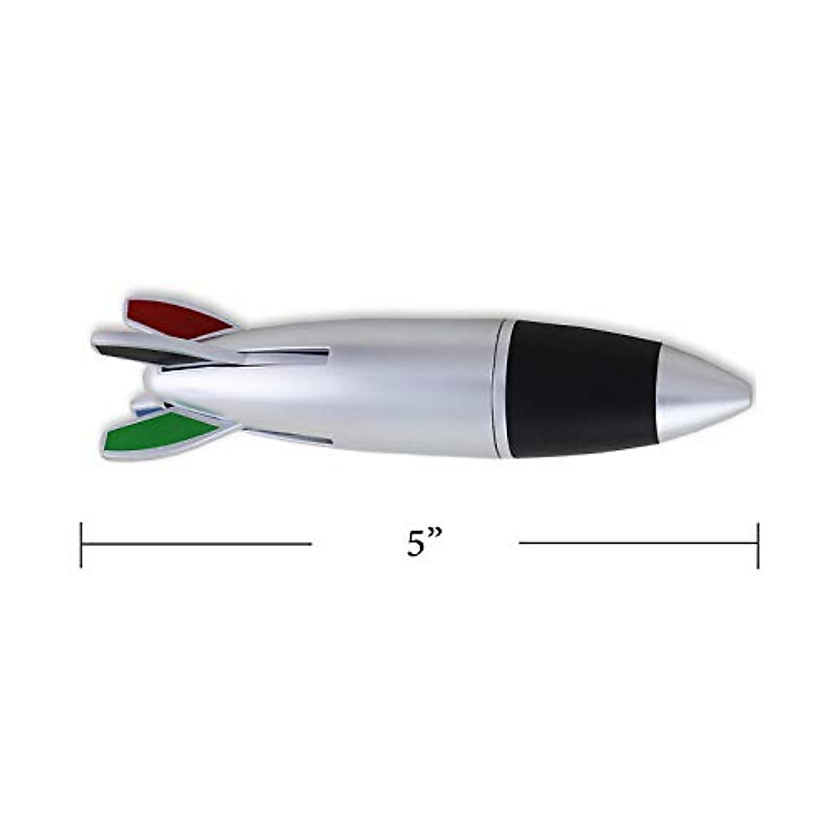 VNFLY 2-Pack Rocket Pens, 4-Color Ballpoint Pen, Fat Pens, Jumbo Pens with Rubber Grip (Silver)