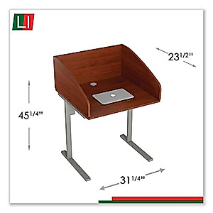 Linea Italia Study Carrell Starter Unit, 2-Leg, 31.25 X 23.5 X 45.25, Cherry