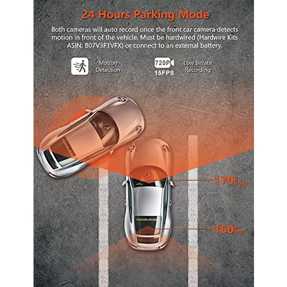 Vantrue S1 4K Dual Dash Cam, Front and Rear 1080P GPS Dash Camera for Trucks with 24 Hours Parking Mode, Enhanced Night Vision, Motion Detection, Super Capacitor, Single Front 60fps, Support 256GB Max