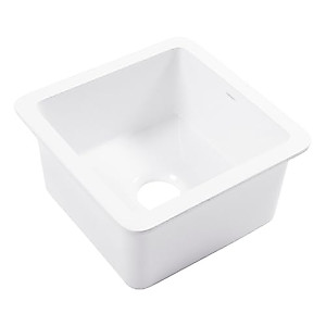 Sinkology Eden Crisp White Fireclay 18" Single Bowl Undermount Kitchen Sink