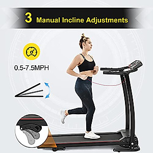 FYC Folding Treadmills for Home - 2.25HP Electric Treadmill 265 LBS Weight Capacity, Easy Assemble with Incline/LCD Display, Portable Running Walking Workout for Home Gym Saver Space