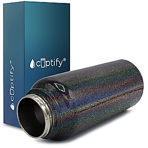 Personalized Water Bottle with Straw Lid on Black Glitter for Gym Engraved Custom Women Name 40 oz Modern Insulated Stainless