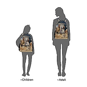 Horse Backpacks for Girls Boys Backpack Horses Kids School Book Bags 3rd 4th 5th Grade Elementary Travel Laptop Daypack