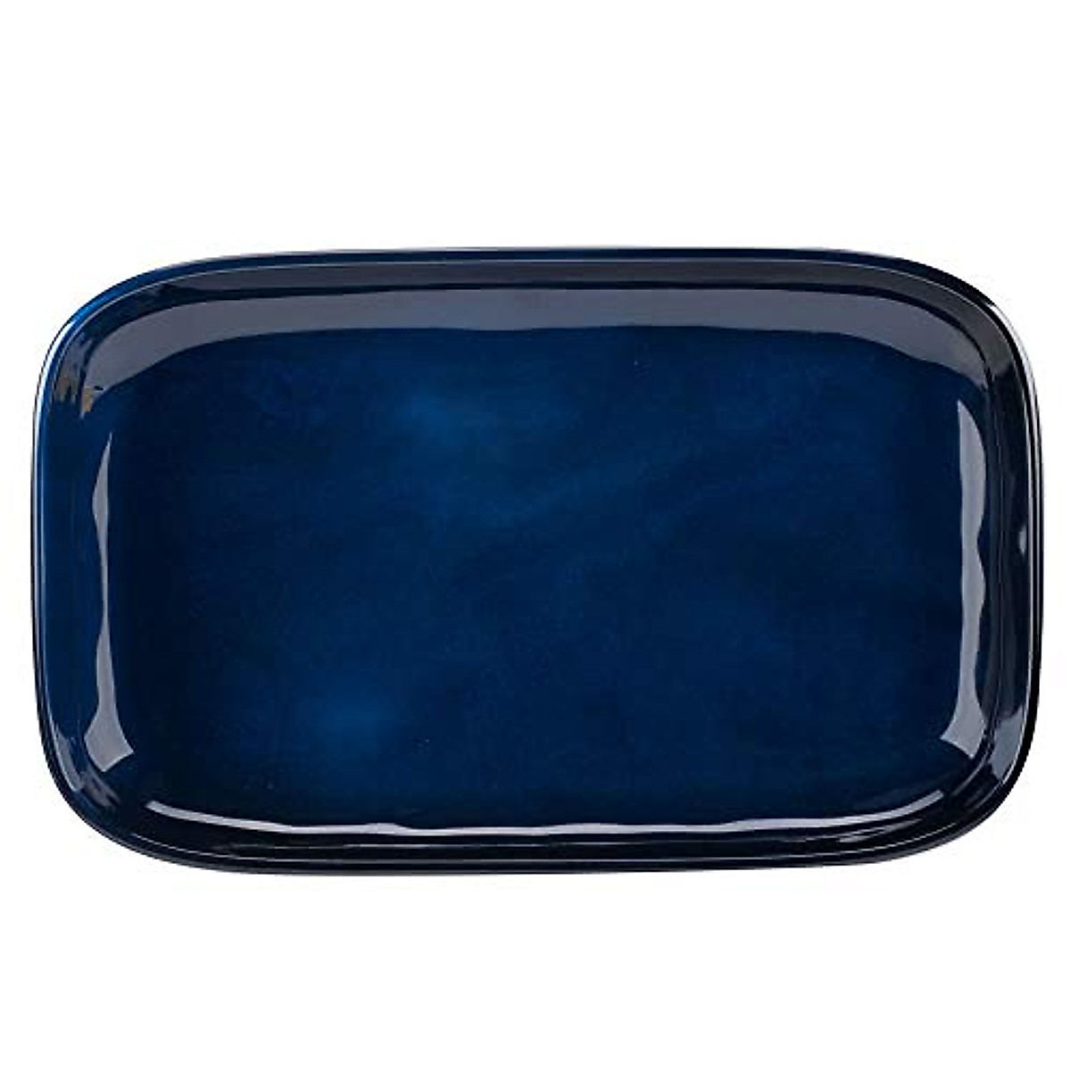 G.E.T. CS-117-CSB-EC Melamine Rectangular Serving Platter, 12" x 7.5", Blue (Set of 4)