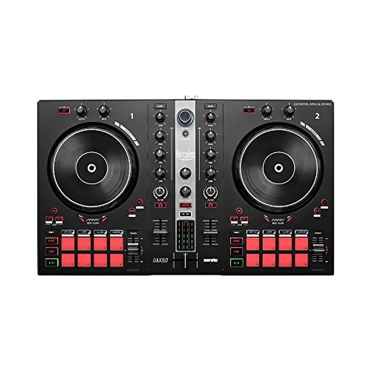 Hercules DJControl Inpulse 300 MK2 – USB DJ controller – 2 decks with 16 pads and built-in sound card – DJ software and tutorials included