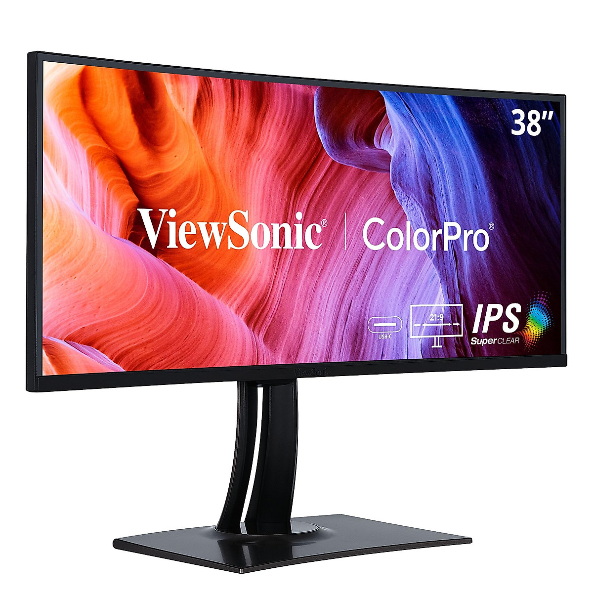 ViewSonic VP3881A 38-Inch IPS WQHD+ Curved 21:9 Monitor with 100% sRGB Rec 709, Eye Care, HDR10 Support, 90W USB C, HDMI, USB, DisplayPort for Professional Home and Office