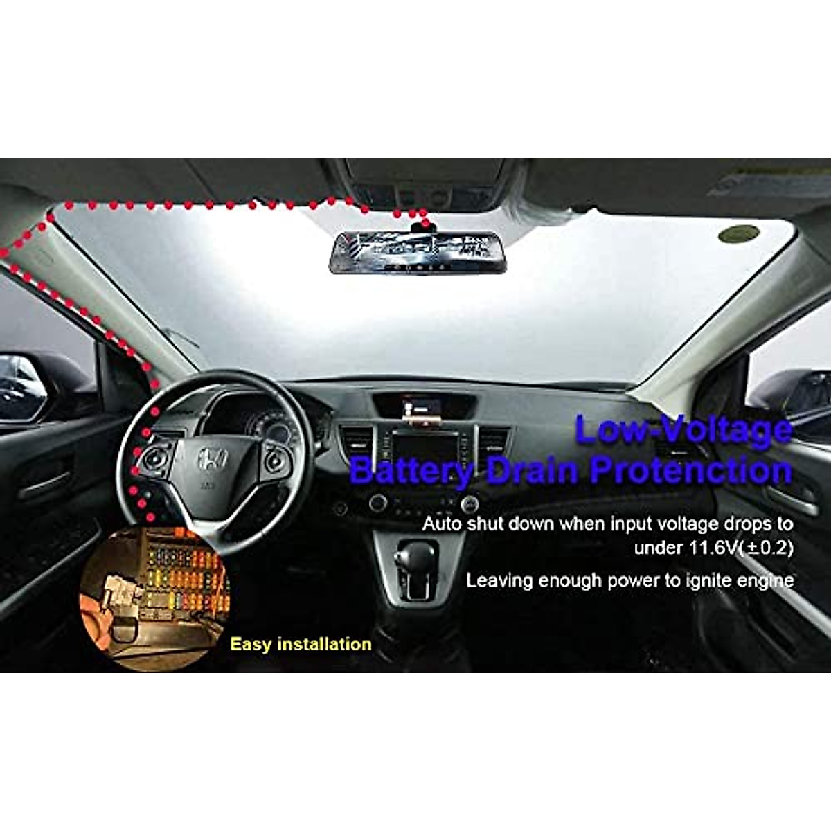 WOLFBOX Hardwire Kit for i03 Car Camera, Hardwire Kit Mini USB12V- 24V to 5V with Battery Drain Protection