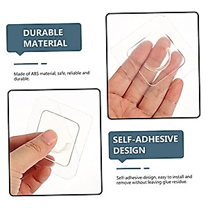 DECHOUS 3pcs Hook Bracket Shower Curtains Hooks Wall Mounted Holder Shower Curtain Holder Adhesive Curtain Rod Holders Shower Rod Mount Retainer Curtain Rod Support Shower Rod Holder Abs