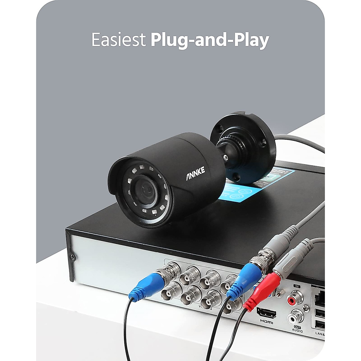 ANNKE 2 Pack 100 Feet BNC Video Power Extension Cable, Pre-Made All-in-One Security Camera Wire Cord for Surveillance CCTV System with Free Connectors (1 x BNC to BNC Female and 1 x BNC to RCA)