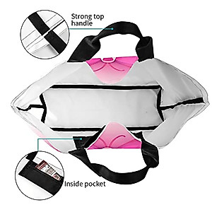 Ribbon Butterfly Breast Cancer Awareness Tote Bag For Women,Womens Tote Bags,Waterproof Tote Purse for Teacher,Gym,Work,School with interior Pocket