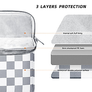 KL Artify Laptop Shoulder Bag Compatible with MacBook Air/Pro,13-13.3 inch Notebook,Compatible with MacBook Pro 14 inch,Polyester Briefcase Sleeve Case, white grey