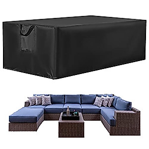 Patio Furniture Covers, Heavy Duty Outdoor Furniture Cover Waterproof, Patio Table and Chair Set Cover, UV Resistant Rain Sun Dustproof Patio Table Covers for Outdoor Furniture, 110 x 84 x 28 inches