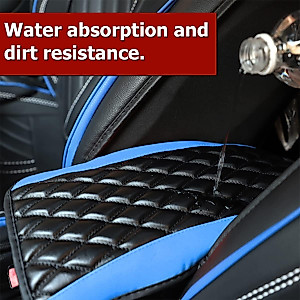 XINLIYA Car Center Console Cushion Pad, Universal Leather Waterproof Armrest Seat Box Cover Protector,Comfortable Car Decor Accessories Fit for Most Cars, Vehicles, SUVs (Blue)