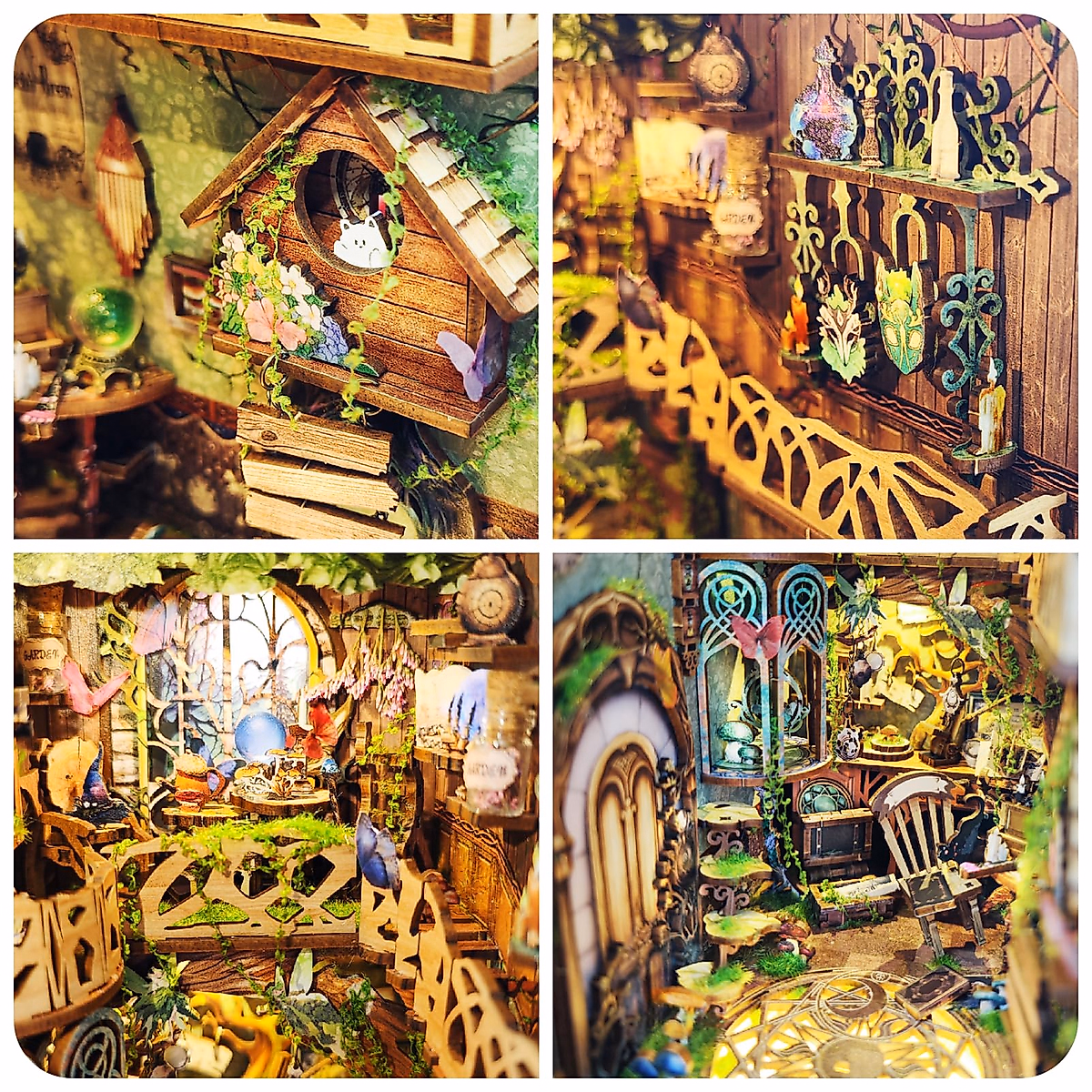 ROCOXIA DIY Book Nook Kit, DIY Miniature Booknook, Book Nook Shelf Insert, Birthday Thanksgiving Day Christmas (Greenfield Mystery)