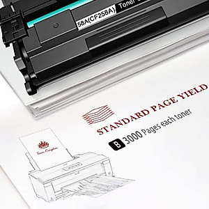 58A CF258A Toner Cartridge (No Chip) Replacement for HP 58A CF258A 58X CF258X for HP M404n M404dn M404dw M404 MFP M428fdw M428fdn M428dw M428 M304 Toner Printer (Black, 2 Pack)